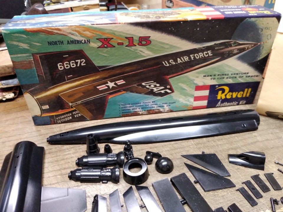 Vtg 1958 Revell North American X-15 Model Kit H 198 89 Scale 1/64 Open ...
