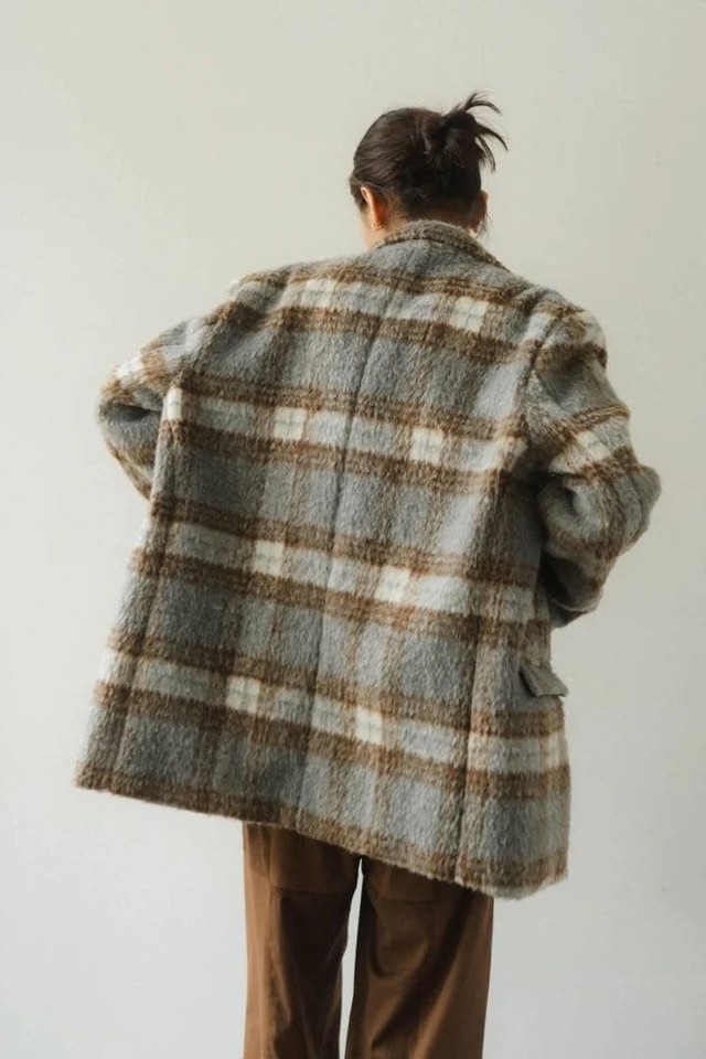 Ameri VINTAGE Wool Check Jacket Unisex Gray Free Size Near Mint | eBay