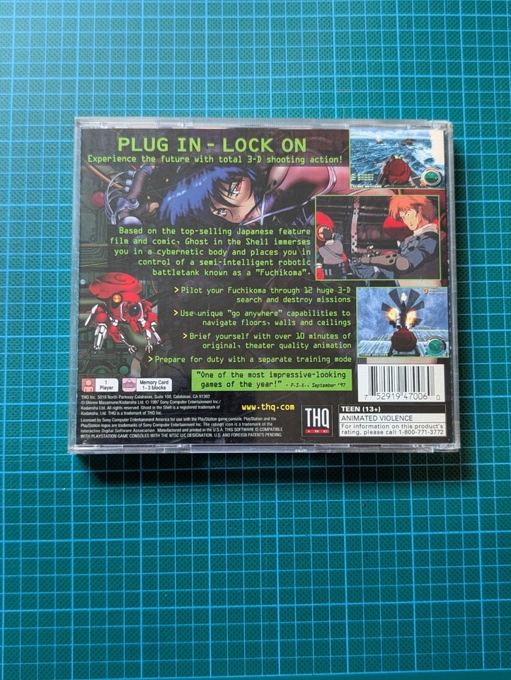 Ghost in the Shell (Sony PlayStation 1, 1997) PS1 CIB Complete w/ REG ...