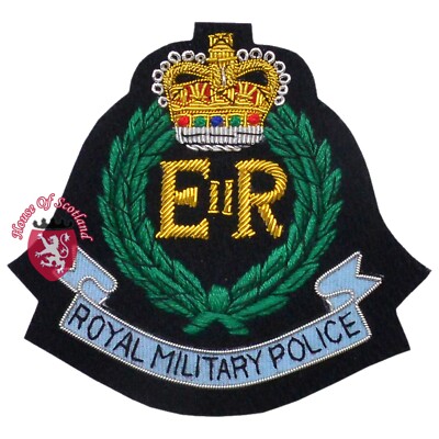 RMP Royal Military Police Blazer Badge Bullion Wire Green Hand ...