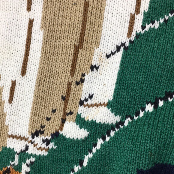 Hathaway Vintage Hand Intarsia Golf Course Scene Swea… - Gem