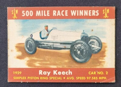 1954 Stark & Wetzel Card Featuring Ray Keech, 1929 Indianapolis 500 ...