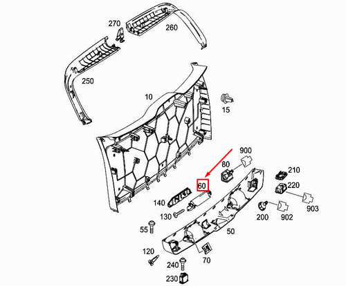 MERCEDES-BENZ ML W166 Bottom Rear Right Grab Handle A2047431672 NEW ...