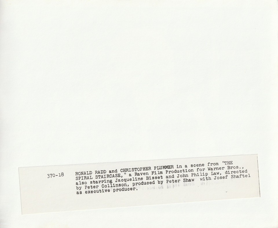 Osborne Photo 1975 The Spiral Staircase Christopher Plummer Ronald Radd ...