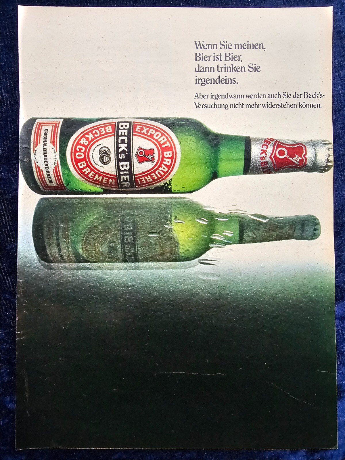 Beck´s Bier, originale Bier Werbung aus 1970 | eBay.de