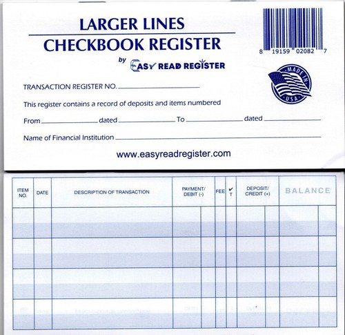 10 Larger Lines Checkbook Registers 2024-2025-2026 Calendars Check Book ...