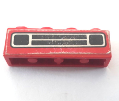 LEGO red brick 1x4 black grille pattern (sticker) vintage | eBay Australia