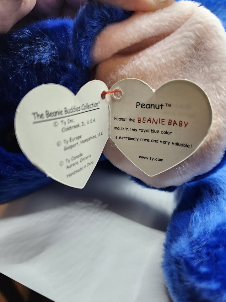 Beanie Baby Buddie 15" Plush Rare Peanut The Elephant Royal Blue | eBay ...