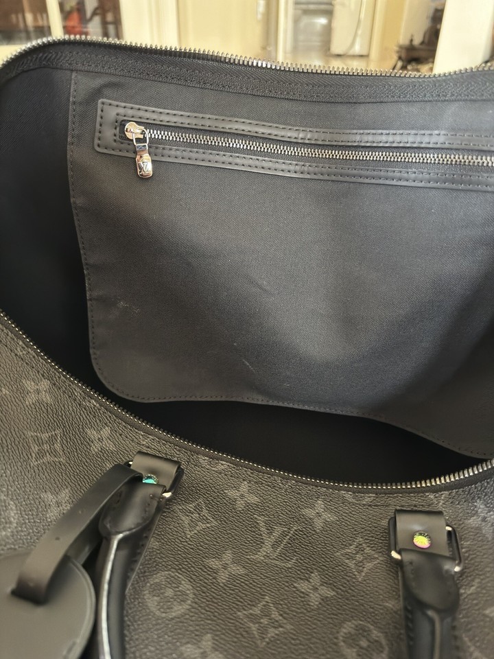 LOUIS VUITTON Monogram Eclipse fragment Keepall Bandouliere45 AA2127 | eBay