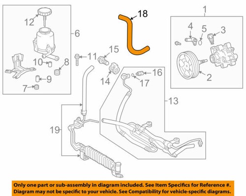 44348-60410 Toyota Hose, oil reservoir to pump, no.1 4434860410, New ...