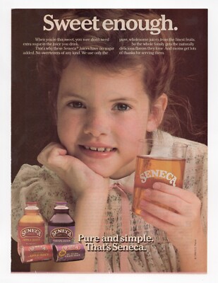 Vintage 1980s mag print ad Seneca Frozen Juice Drink food cute kid ...