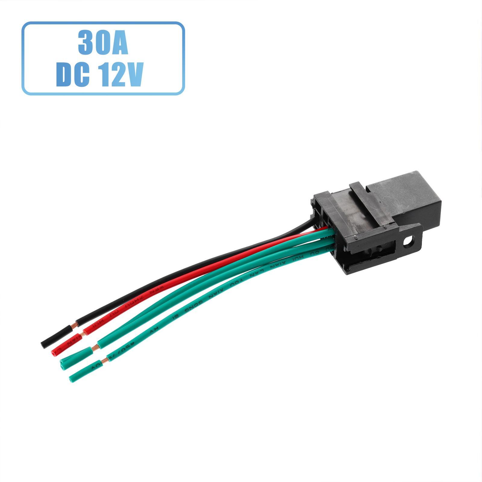 2 Pcs DC 12V 30A SPDT Automotive Relay 5 Pin 5 Wires with Harness ...