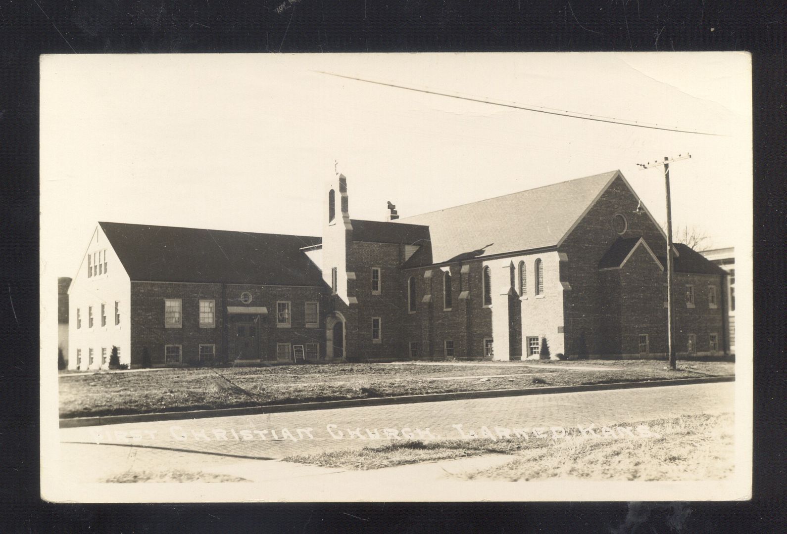 RPPC LARNED KANSAS FIRST CHRISTIAN CHURCH VINTAGE REAL PHOTO POSTCARD ...