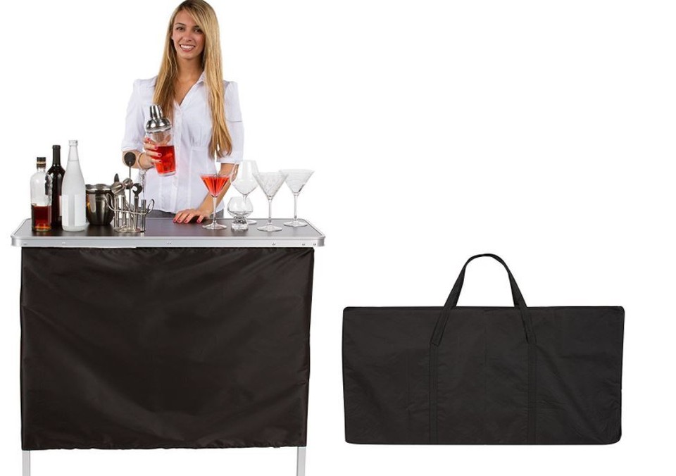 Mini Bar Portable Folding Table Home Cocktail Party Stand Drink Patio ...