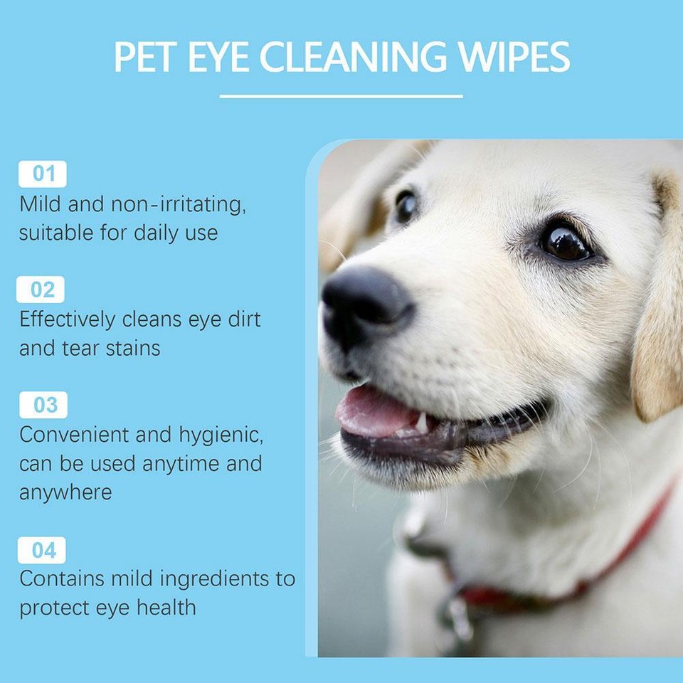Pet Eye Cleaning Wipes for Cats and Dogs Gentle Cleaning of Eye Dirt ...