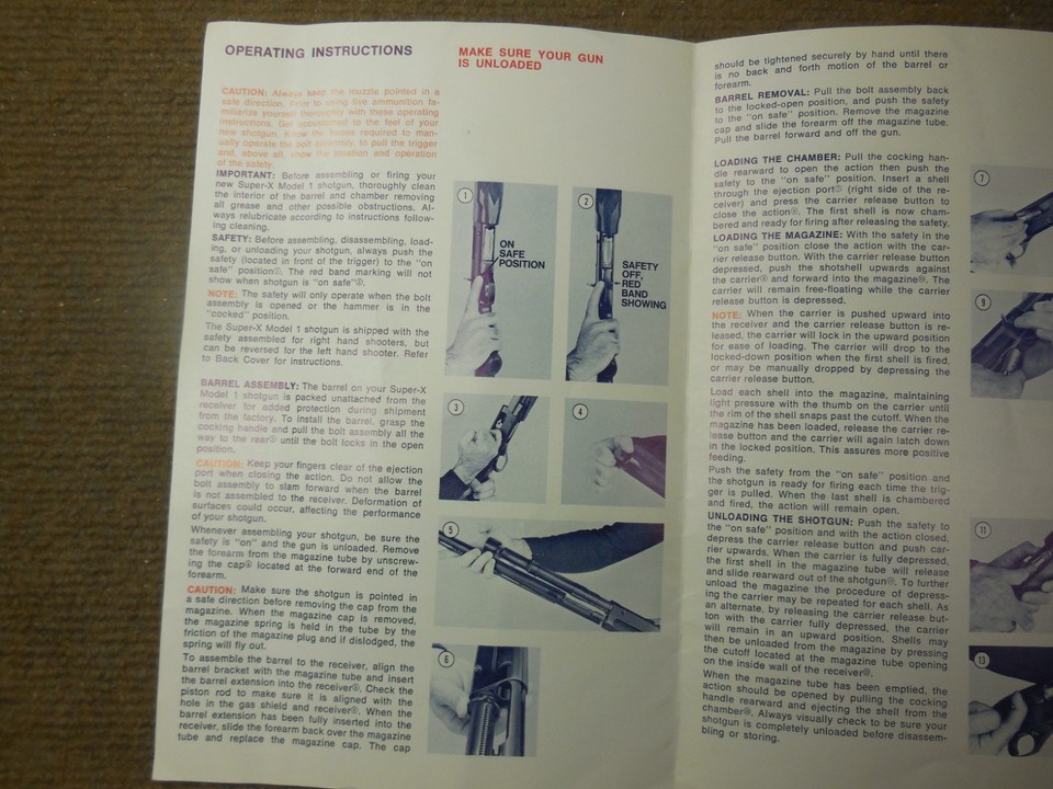 Vintage WINCHESTER Super-X Model 1 Semi-Automatic Shotgun Fold -Out ...