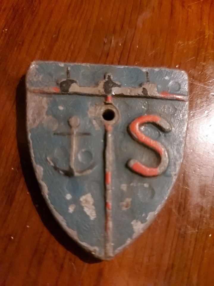 Unusual Mystery Badge Shield Anchor S Badge Lead Antique Vintage | eBay UK