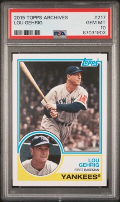 2015 Topps Archives Baseball Lou Gehrig Card #217 PSA GEM MT 10 | eBay