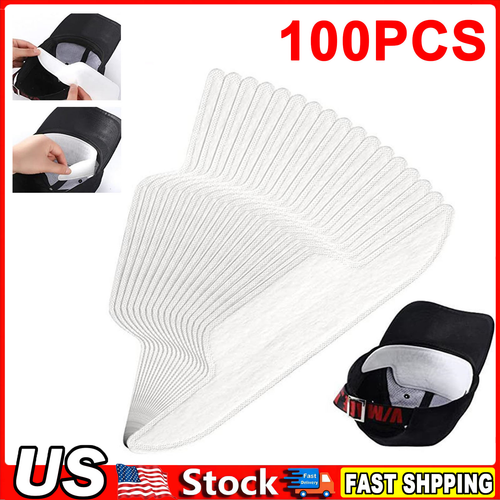 100X Hat Sweat Liners for Baseball Golf Caps, Absorbent Sweat Pad ...
