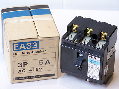 FUJI ELECTRIC EA33 5A AUTO CIRCUIT BREAKER AC 415V 3-POLE 220-240V 2 ...
