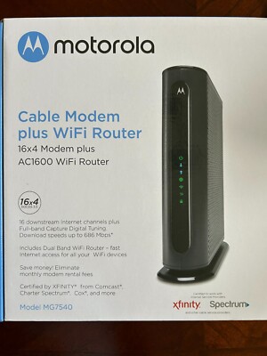 Motorola MG7540 DOCSIS 3.0, 16x4 Cable Modem WIFI Router 2.4G / 5G, w ...