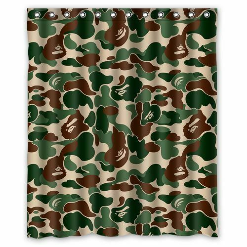 Bape Camo Bathing Ape Waterproof Polyester Bathroom Shower Curtain for ...