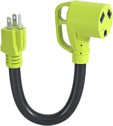 30 Amp to 110 Volt RV Adapter,30 Amp to 15 Amp with Easy Grip Handle ...
