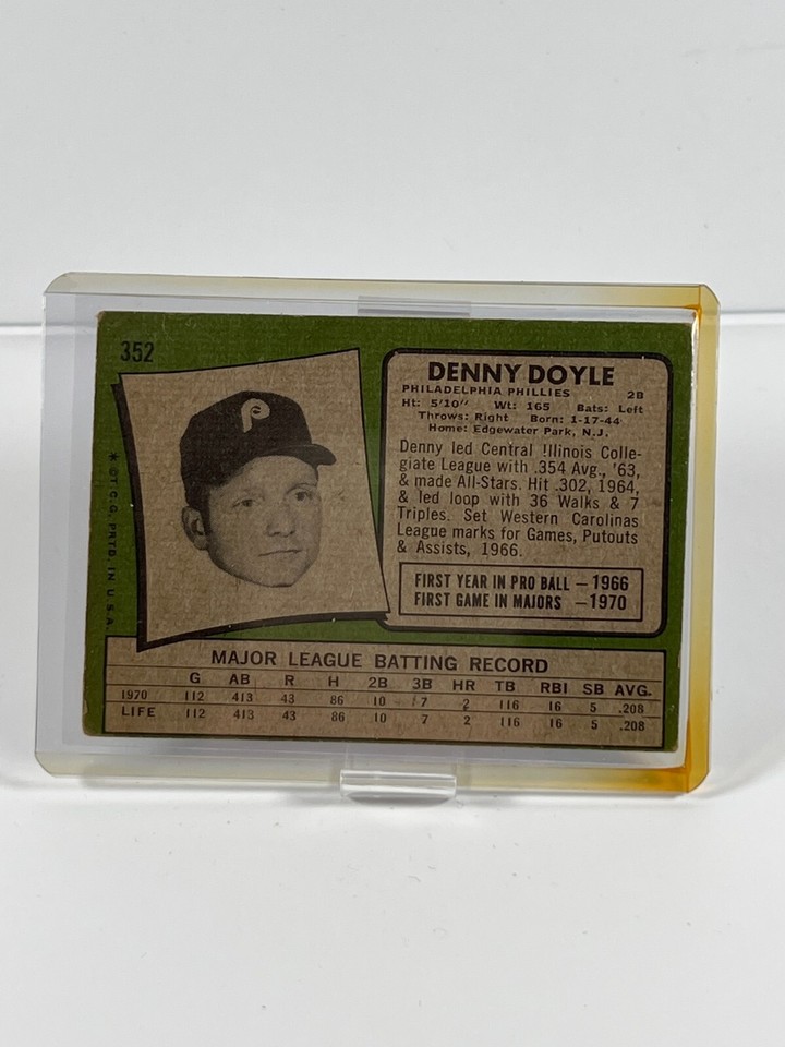 SIGNED 1971 Topps - #352 Denny Doyle (RC) AUTOGRAPH AUTO | eBay