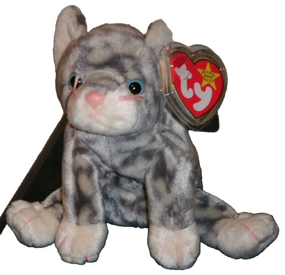 Ty Beanie Baby - SILVER the Gray Tabby Cat (8 Inch) NEW MWMTs Stuffed ...