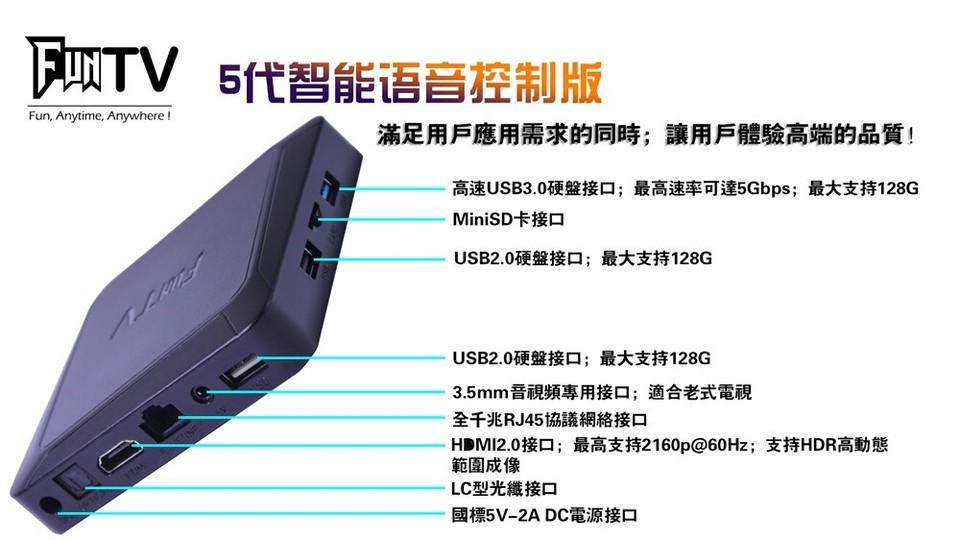 A3 tv BOX FUN TV Box 5th Generation Upgraded Chinese 第五代 安卓電視盒中港台直播點播 ...