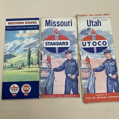 Standard Utoco Chevron Maps Utah Missouri Western States | eBay