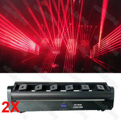 2x Luz Lazer Six Fat Beam moving Head Stage Lighting Red DMX DJ Disco ...