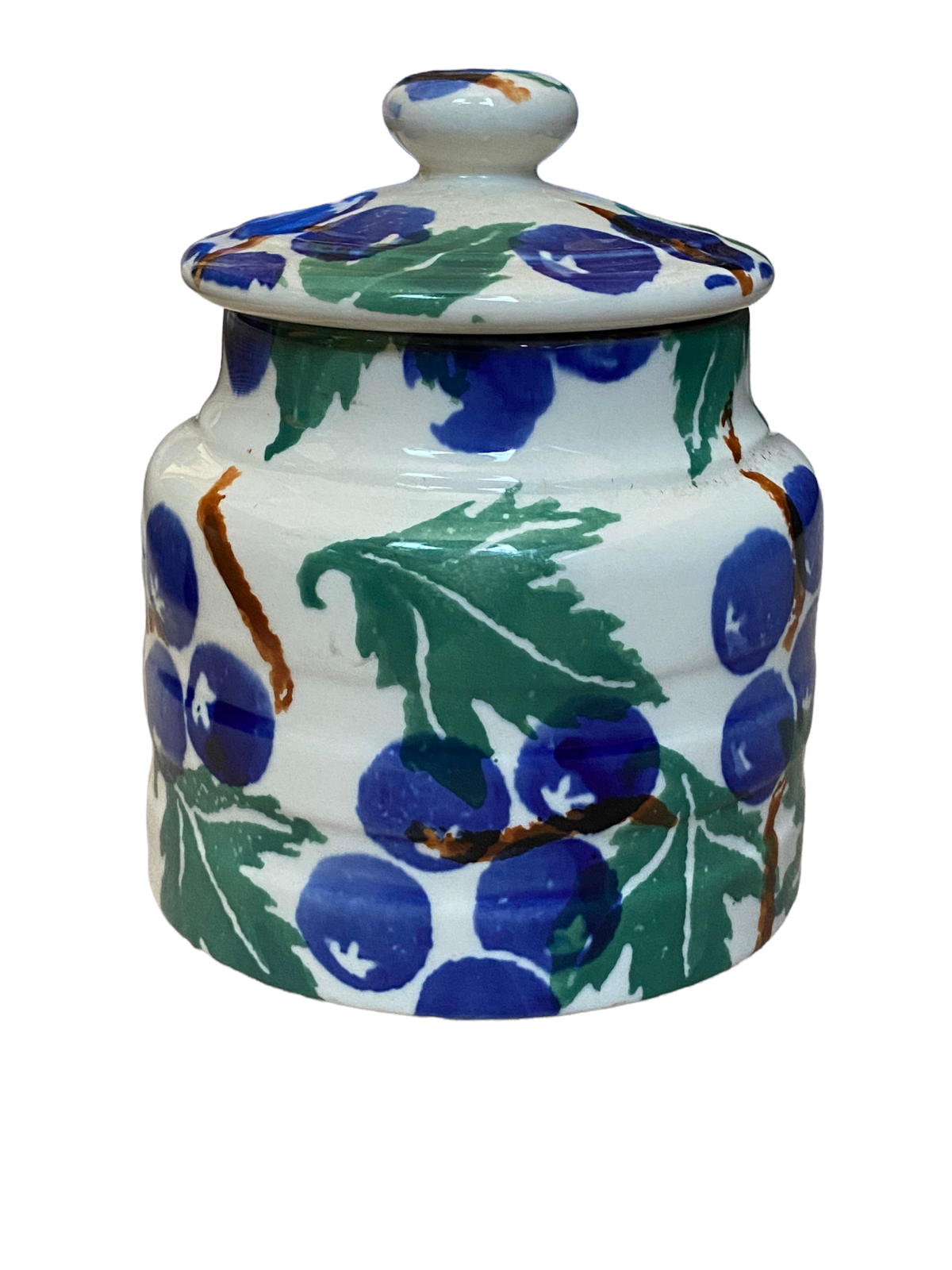 Moorland Chelsea Works Burslem Ceramic Blueberries Jar Pot With Lid ...