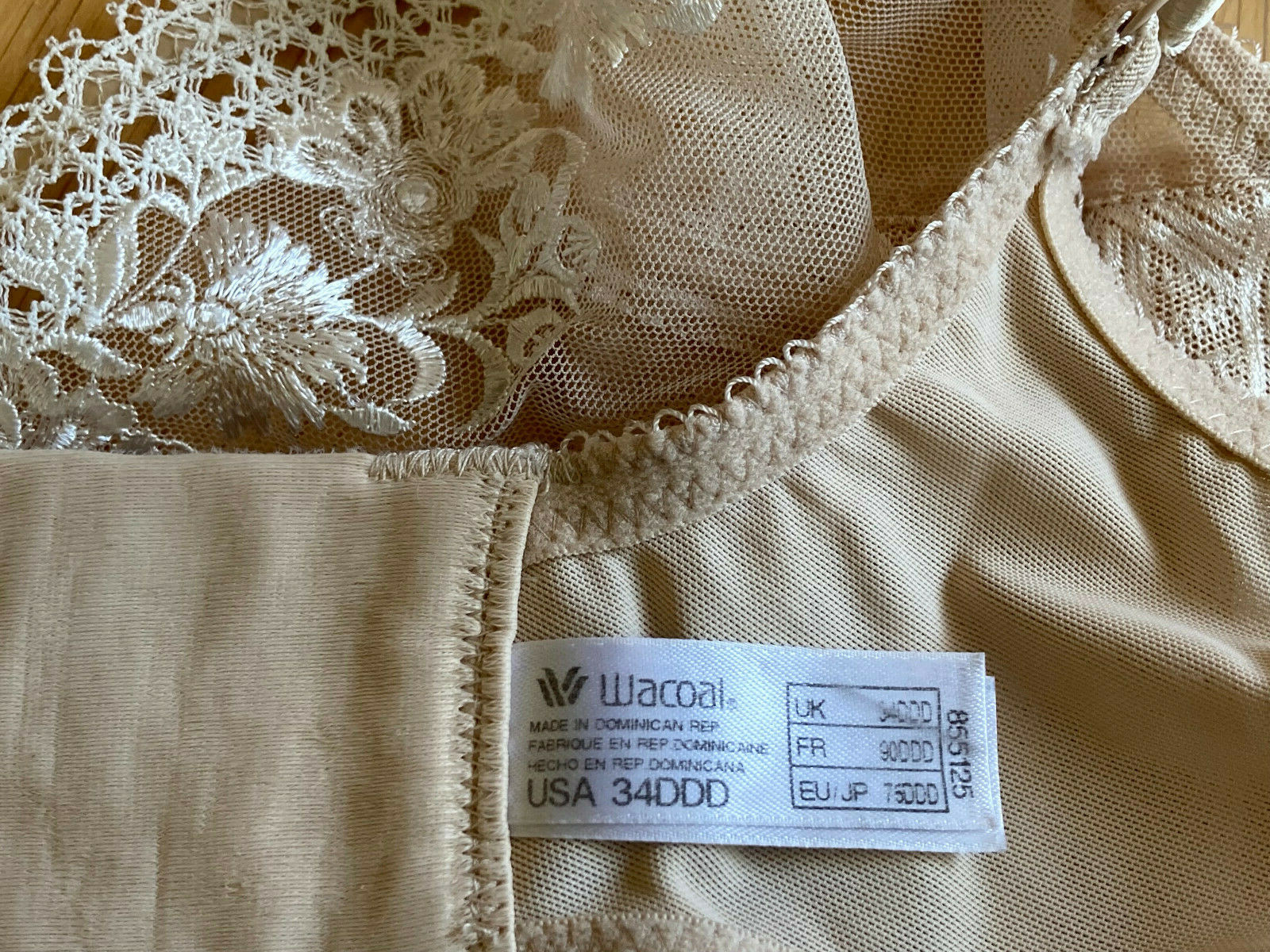 422 Wacoal 34DDD Nude Lace Perfect Perception Underw… - Gem