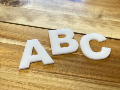 Matte White Acrylic Signage Letter 70mm high | eBay