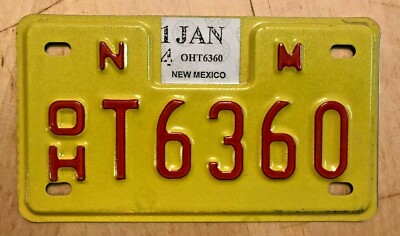 2014 NEW MEXICO OFF HIGHWAY MOTORCYCLE CYCLE LICENSE PLATE " OH T 6360 ...