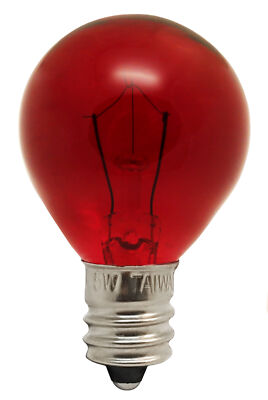 Red Bulb 5W, 24V, G9.5, Candelabra E12 Base, 5 Watt, 24 Volt, 31mm dia ...