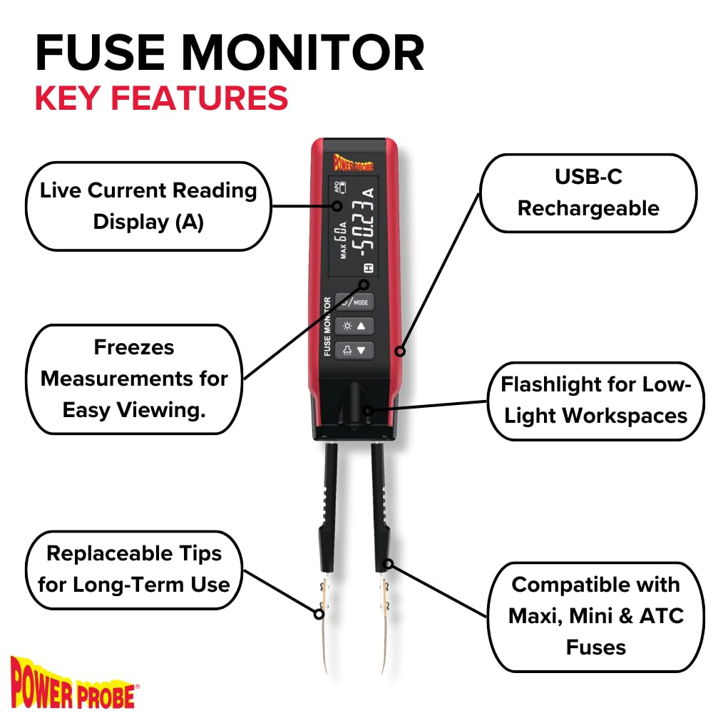 Power Probe PPFUSE Fuse Monitor - Circuit Tester for Mini, Maxi & ATC ...