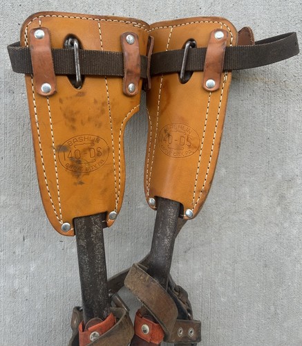 Bashlin Steel POLE CLIMBERS GAFFES Lineman BASHLIN LEATHER PADS 140-DS ...