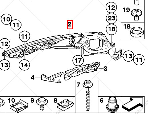 BMW 51657157989 Genuine OEM Factory Original Fender MTG BKT for sale ...