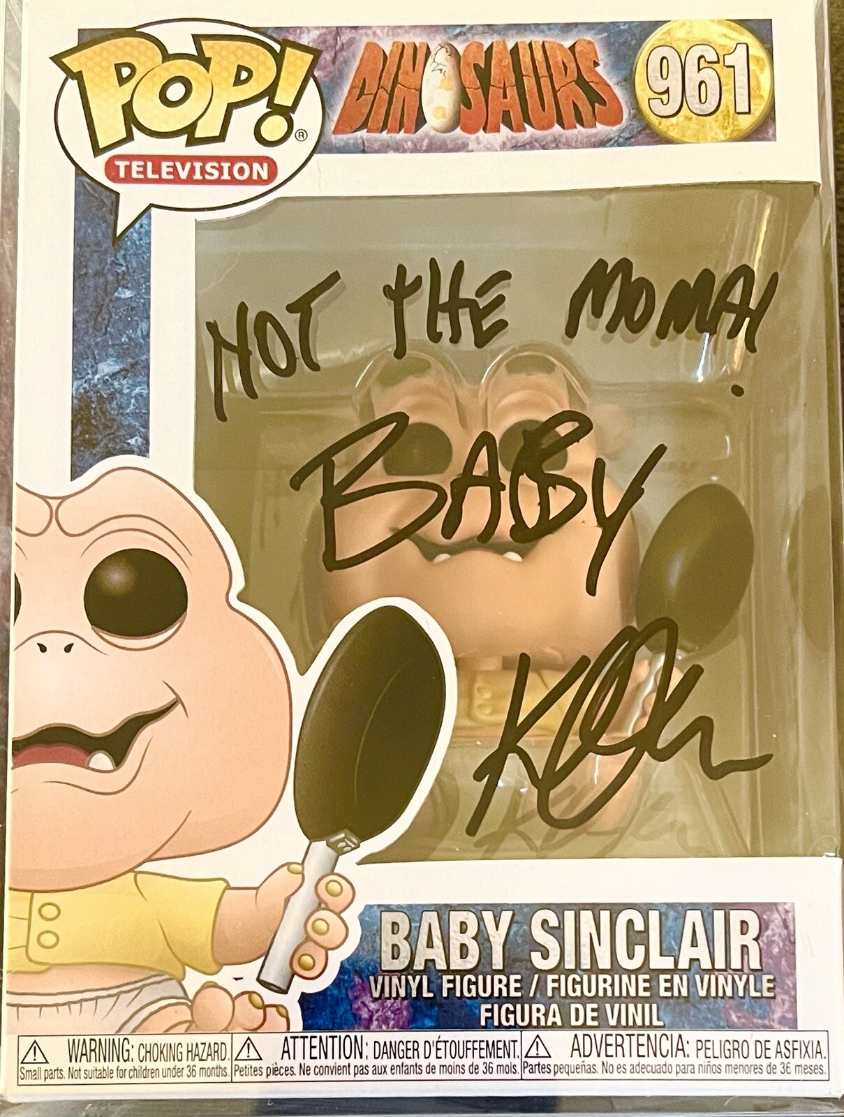 Kevin Clash baby Sinclair signed autographed FunkO Pop Dinosaurs Jim ...