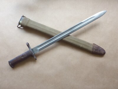 US M.1905 (1911) Springfield Sword Bayonet Complete With Canvas Cover ...