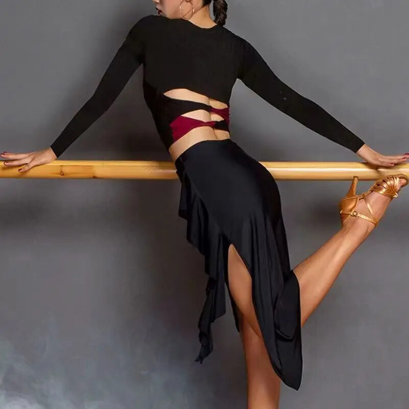 Latin Dance Dress Women Skirt Dancing Cloth for Belly Ballroom ...