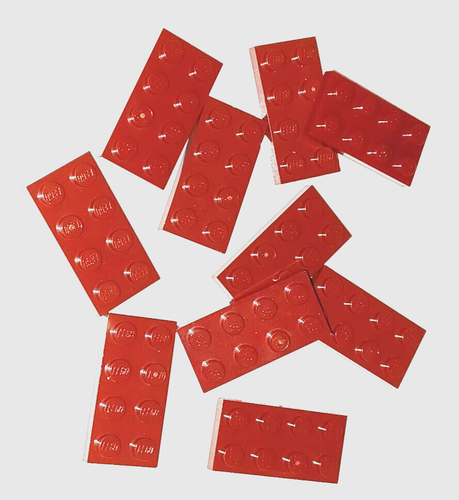 LEGO DARK RED PLATE LOT / SIZE 2x4 / QTY 10x / Part #3020 / Element ...