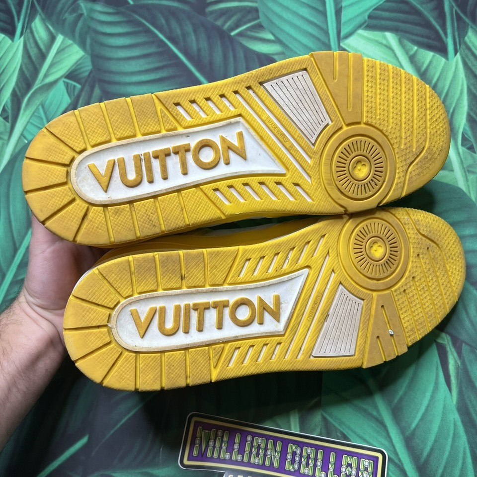 Louis Vuitton Trainer Low ‘white Yellow’ Sz- 9LV 10 Mens | eBay