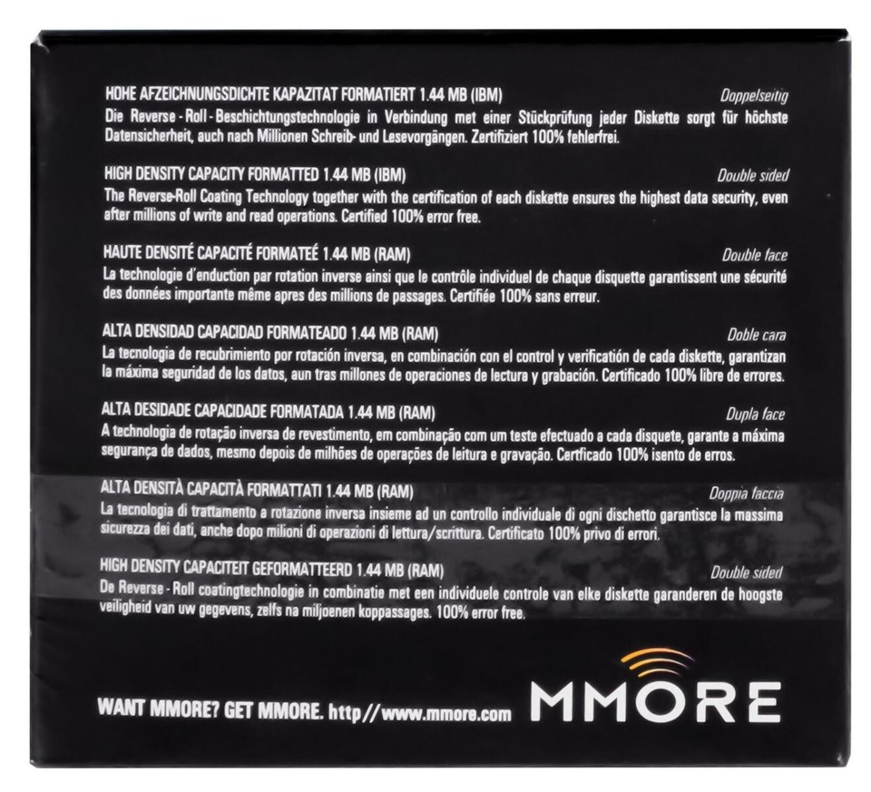 New MMORE 2HD DOS Formatted Diskettes 1.44MB 10-Pack Form Factor: 3.5 ...