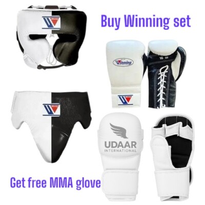 Boxing Sparring Set – Winning Style Real Leather + Free MMA Gloves | eBay