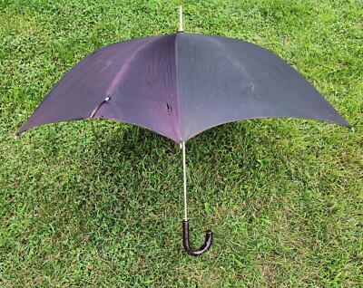 Antique Black/Purplish 1930s Wood Handle Finkel Umbrella Parasol Made ...