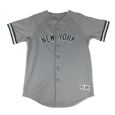 Vintage Majestic New York Yankees Grey Jersey Youth Size Large XL GUC ...