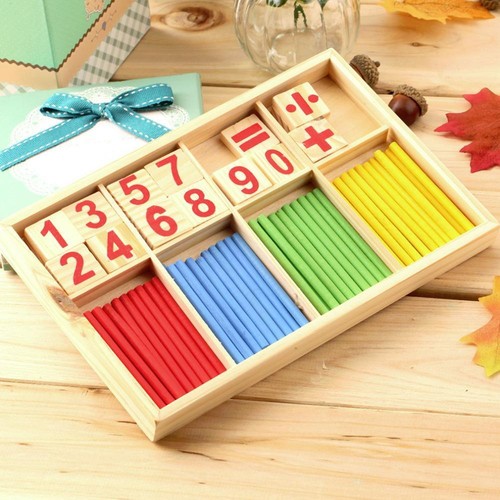 Math Manipulatives Wooden Counting Sticks Intelligence Montessori Math ...